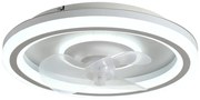 Bílé LED stropní svítidlo na dálkové ovládání/s ventilátorem Alan – SULION