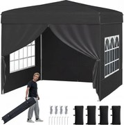 Costway Pavilon Výsuvný skládací pavilon s 4 Odnímatelné boční stěny 3 oddíl