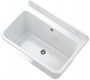 Sink Quality Universe, univerzální plastová výlevka 61x41x30 cm + sifon, 1-komorová, bílá, SKQ-KGLK60-WH