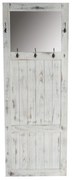 Věšáková stěna se zrcadlem vintage 33359 - 180x65x7cm, antik bílá