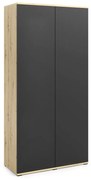 Šatní skříň Emi 90 cm bez zrcadla - dub/černá