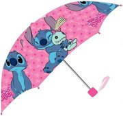 Dívčí skládací deštník Lilo & Stitch - průměr roztaženého deštníku 90 cm, složený 24 x 5,5 cm