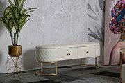 Designová lavice Pembroke 120 cm bílá