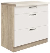 FAVORIT w | dolní skříňka FW-22D se zásuvkami | 80 cm | bílá lesk | VÝBĚR KORPUSU a KOVÁNÍ