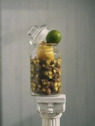 Sinsay - Glass food container with lid and lemon print - clear