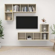 4Dílný Set Tv Skříněk Kompozitní Dřevo - Bílá