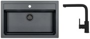 Alveus - Set dřezu Atrox 40 a baterie Zeos-P, deep black SETA25646