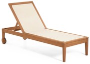 Béžové dřevěné polohovací zahradní lehátko Caterin – Kave Home