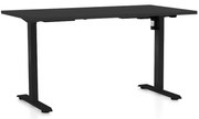 Výškově nastavitelný stůl OfficeTech A, 120 x 80 cm, černá podnož, černá