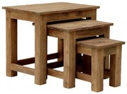 Indický nábytek - Odkládací stolky sada 3 ks Rami z indického masivu palisandr Světle medová