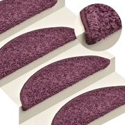 Schodové rohože 15 ks 56 x 17 x 3 cm tmavě fialové půlkulaté 322384