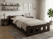 Postel Naomi zvýšená 90 x 200 cm, ořech Rošt: S lamelovým roštem, Matrace: Matrace Deluxe 10 cm