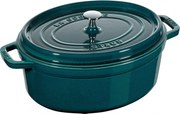 Staub Oválný litinový hrnec s poklicí Cocotte, mořská modř, 33 cm / 6,7 l 1103337
