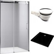 BPS-koupelny Posuvné sprchové dveře HYD-PD03B 100 chrom/transparent pro instalaci do niky + vanička HYD-OSV-ST06A 100x100 bílá