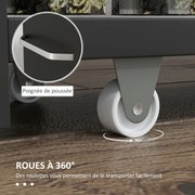Kleankin 3-vrstvý úložný vozík na kolečkách pro užší kuchyň, koupelnu, prádelnu a kancelář s rukojetí - 48 x 15 x 80 cm Černý | Aosom