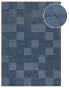 Tmavě modrý ručně tkaný vlněný koberec 120x170 cm Checkerboard – Flair Rugs