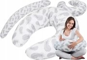 Kojicí polštář BABYMAM PREMIUM - Peříčka s bílou