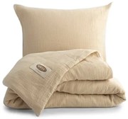 MATEX Mušelínové povlečení světle hnědá, 140 x 200 cm, 70 x 90 cm