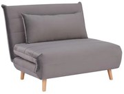 Polohovací křeslo Spike Velvet, šedá / přírodní dřevo