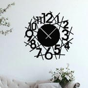 dřevo života Nástěnné hodiny NUMERO Zvolte barvu dekoru: Černá, Velikost hodin: 50x50, Barva ručiček: Stříbrné
