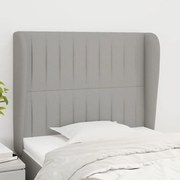 Čelo postele typu ušák světle šedé 93 x 23 x 118/128 cm textil 3118176