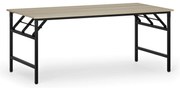Konferenční stůl FAST READY, 180x90 cm, černá podnož, dub přírodní