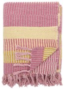 Bloomingville Přehoz z recyklované bavlny Isnel Pink 130 × 160 cm, růžová barva, textil