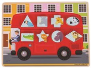 Bigjigs Toys Vkládací puzzle autobus se zvířátky
