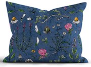 MK Lůžkoviny Bavlněný povlak na polštář Renforcé 70 x 90 cm - Herbář tmavě modrý