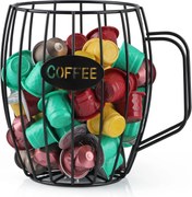 QUTTIN Organizér na kapsle na kávu, dekorativní kovový koš ve tvaru hrnku BIG COFFEE