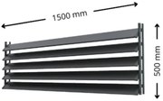 SAMKIT SET pro venkovní žaluzie z hliníku RAL 7016 (antracitová): V:500, Š:1500mm
