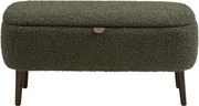 Zelená lavice z textilie bouclé Harlow – House Nordic