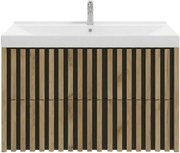 Koupelnová skříňka s umyvadlem SAT Delano 100x56x45 cm dub mat DELANO100ZDCUM