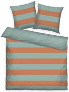 Bavlněné povlečení 200x220 Tom Tailor mint orange stripes Renforce povlaky na polštáře 80x80