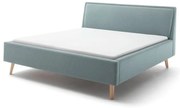 Modrá/šedá čalouněná dvoulůžková postel s úložným prostorem s roštem 160x200 cm Frieda – Meise Möbel