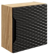 Comad Koupelnová skříňka závěsná horní Qubik Ocean Black 35 černá/dub olejovaný