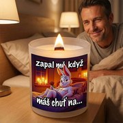 Ahome CZ Krásná svíčka s praskajícím knotem Zapal mě, když máš chuť na - Pan králík