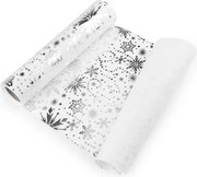 LADO Vánoční velvet / samet k výrobě běhounů a dekorací - vločka, šíře 28 cm Varianta: 1 bílá stříbrná, Balení: 2.7 m