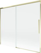 Mexen Rox, 2-křídlová posuvná vanová zástěna 180 x 150 cm, 8mm čiré sklo, zlatý lesklý profil, 8C9-180-001-50-00