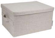 Béžový látkový úložný box s víkem 40x30x22 cm Soft Storage – Bigso