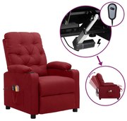 Elektrické masážní křeslo vínové textil 3098854