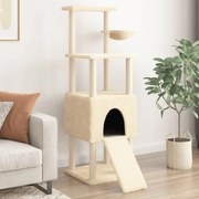 Škrabadlo pro kočky se sisalovými sloupky krémové 153 cm 172115