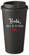BABI, DÍKY, ŽE TĚ MÁM! - černý termohrnek 475 ml