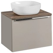 Závěsná skříňka SantaFe Smile s deskou a umyvadlem 60 cm taupe/dub santa fe vintage