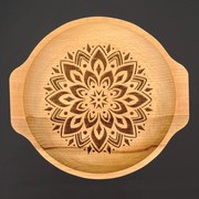 AMADEA Dřevěná miska mandala, masivní dřevo, 24 cm
