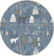 Modrý pratelný dětský koberec ø100 cm Forest Land – Mila Home