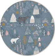 Modrý pratelný dětský koberec ø120 cm Forest Land – Mila Home