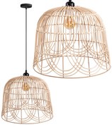 Toolight Boho, stropní svítidlo 40cm 1xE27 APP1352-1CP, černá-přírodní hnědá, OSW-05765