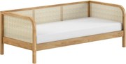 Jednolůžková postel z dubového dřeva s roštem 90x200 cm v přírodní barvě Olive Captain Rotan – Vipack