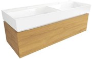 Koupelnová skříňka s umyvadlem SAT Feel 120x30x46 cm medový dub mat SATFEEL120DMU2